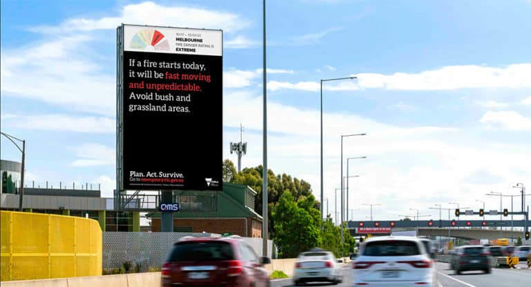 QMS dynamic fire warning billboards to keep Victorian holidaymakers safe