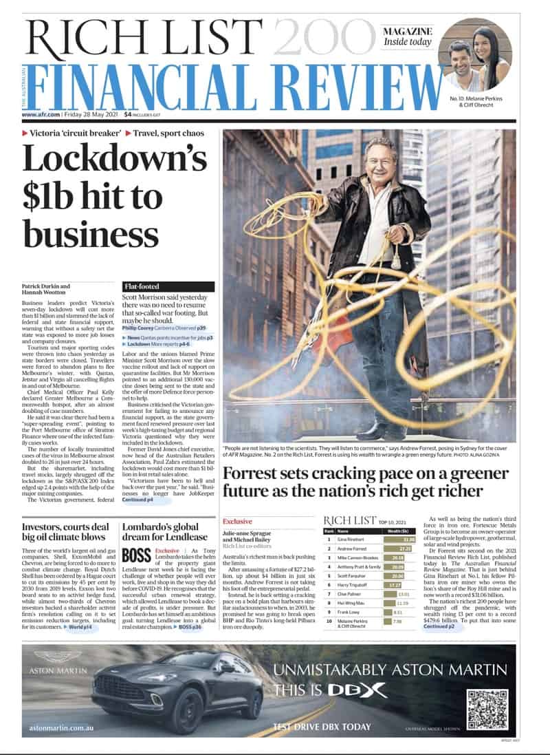 The Financial Review Rich List reveals surge in wealth to $479.6 billion