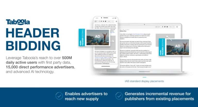 Taboola unveils Taboola Header Bidding to empower advertisers