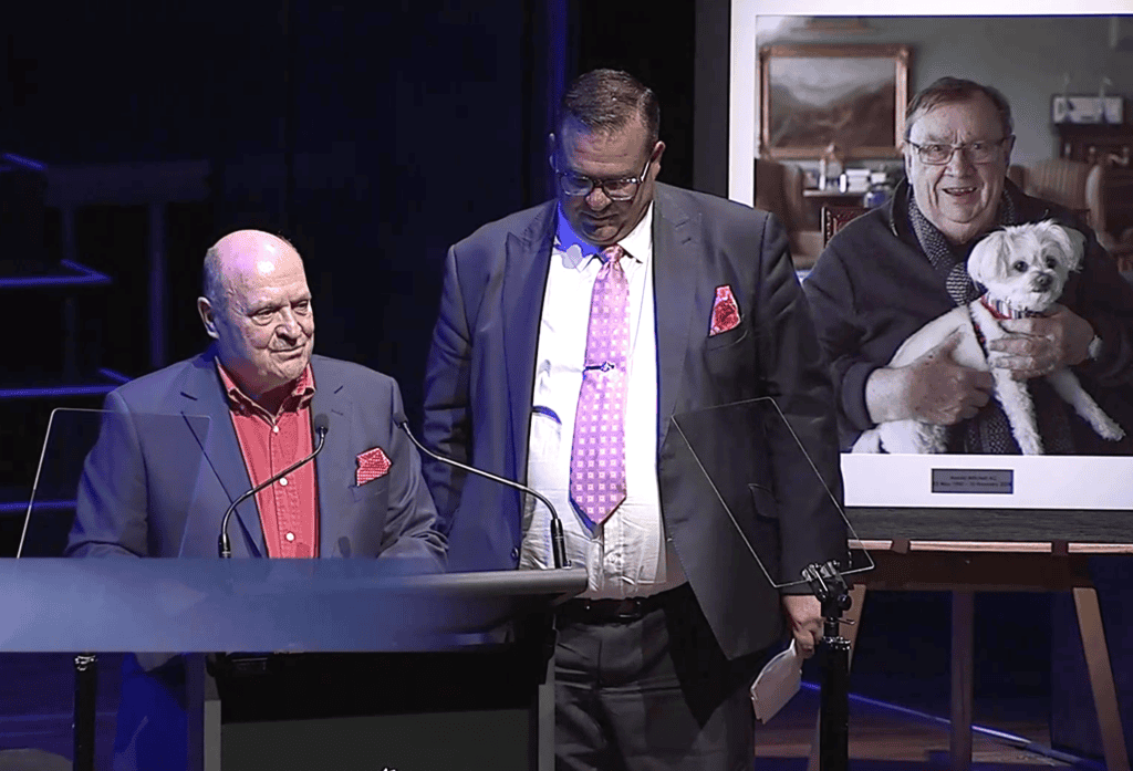 Inside the Harold Mitchell State memorial service