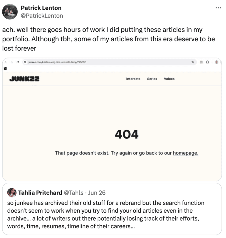 Junkee responds to backlash as old content disappears