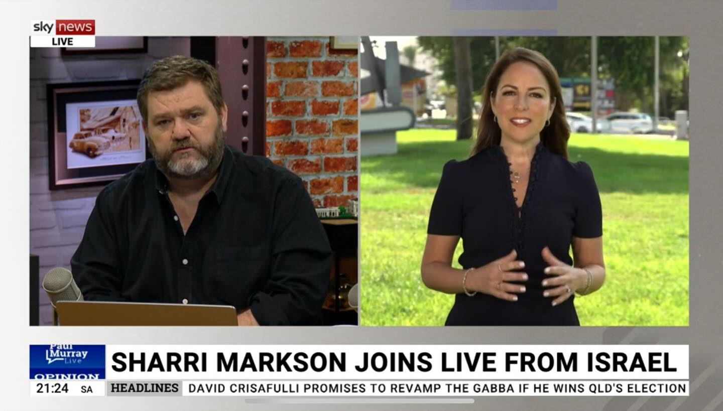 Sharri Markson live from Israel Monday to Thursday on Sky News