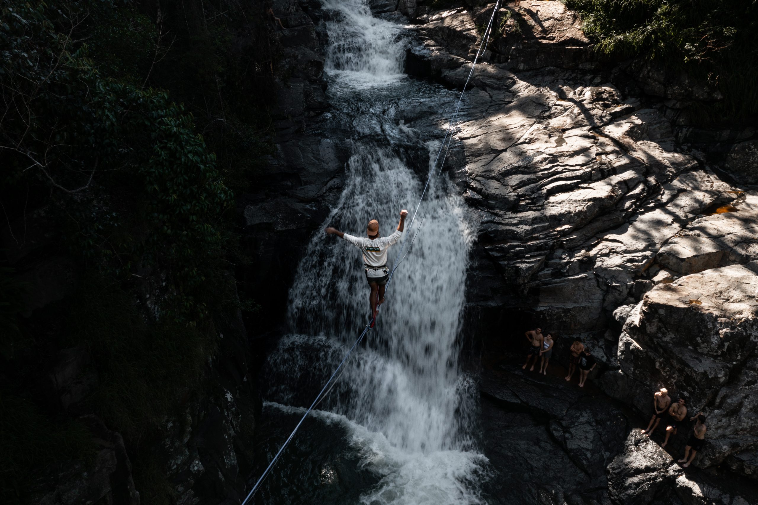Highlining Above the Hidden Waterfalls of Queensland
